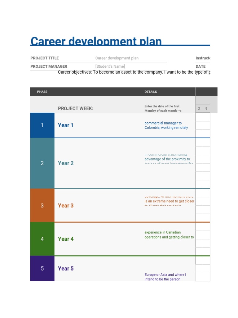 Career Development Plan: Year 1 | PDF | Economies | Business