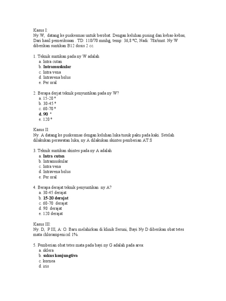 SOAL MCQ OSCA OBAT Dan Cairan | PDF