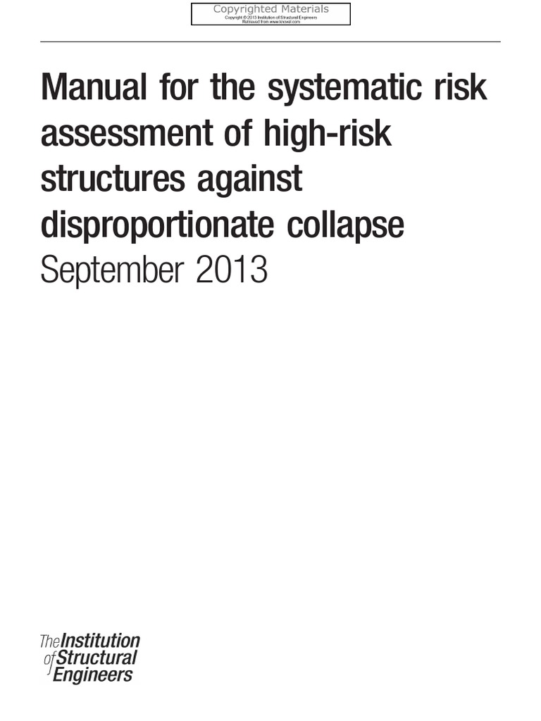 Manual For The Systematic Risk Assessment of High-Risk Structures ...