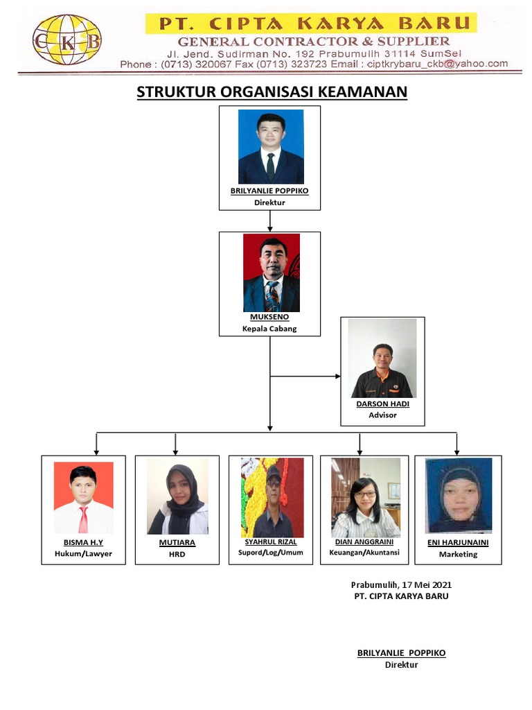 Struktur Organisasi Keamanan PT CKB (Woord) | PDF