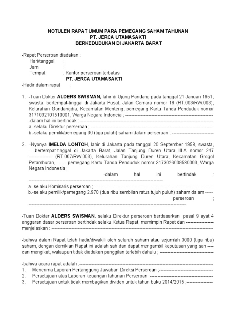 Rups Tahunan (Contoh) | PDF