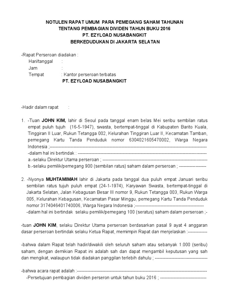 Rups Tahunan (Contoh Satu) | PDF