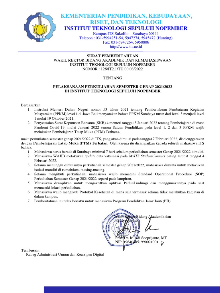 Edaran WR 1 PTM 2021 | PDF