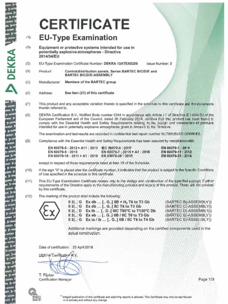 Certificate: EU-Type Examination | PDF | Electrical Connector | Electricity
