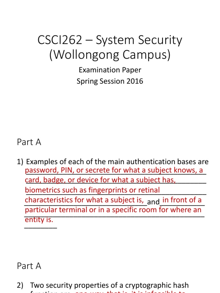 CSCI262SystemSecuritySpring2016 (Wollongong) | PDF | Password | Computer Virus