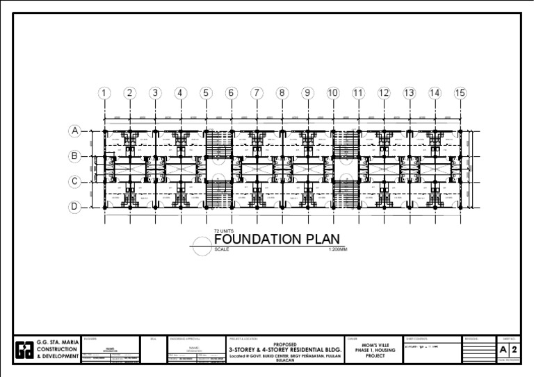 Foundation Plan: 3-Storey & 4-Storey Residential BLDG | PDF