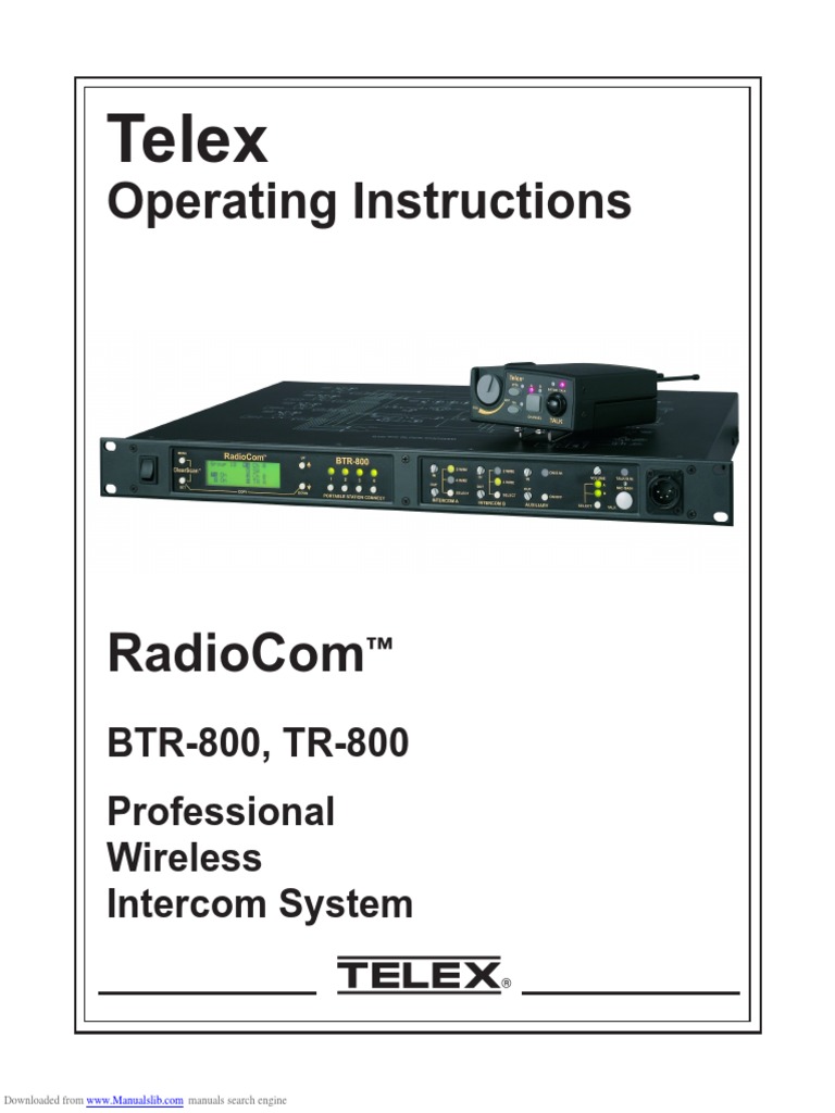 Operating Instructions: Telex | PDF | Headphones | Microphone