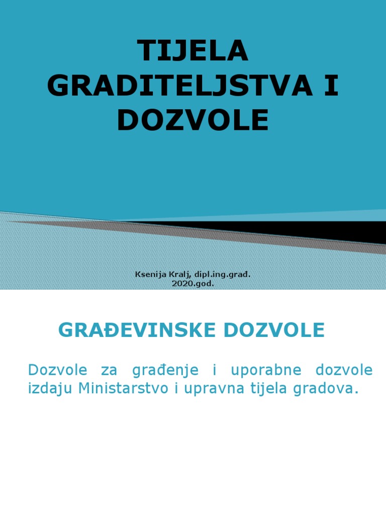 Tijela Graditeljstva I Dozvole | PDF