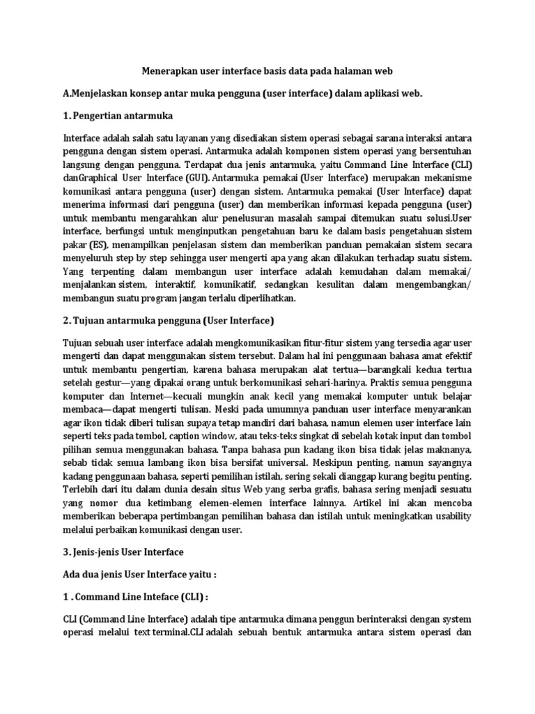 Menerapkan User Interface Basis Data Pada Halaman Web | PDF