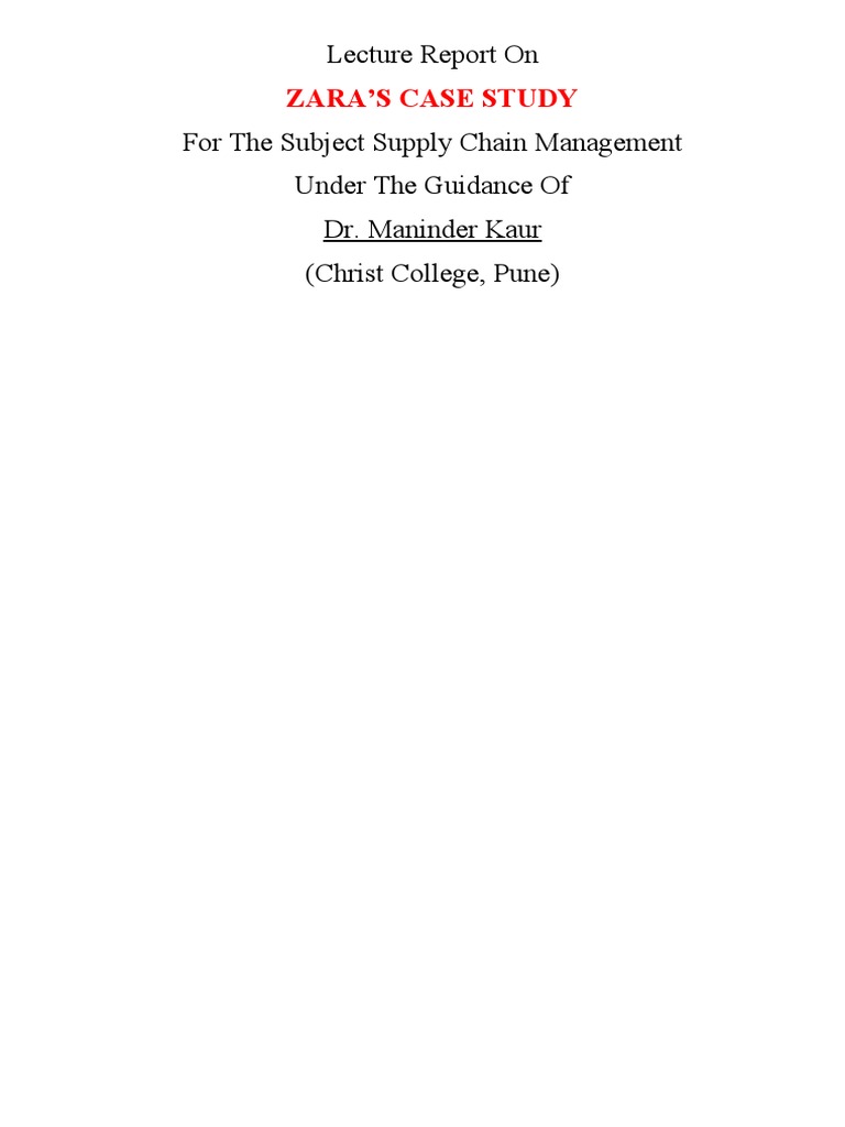 ZARA Case Study | PDF | Retail | Fashion