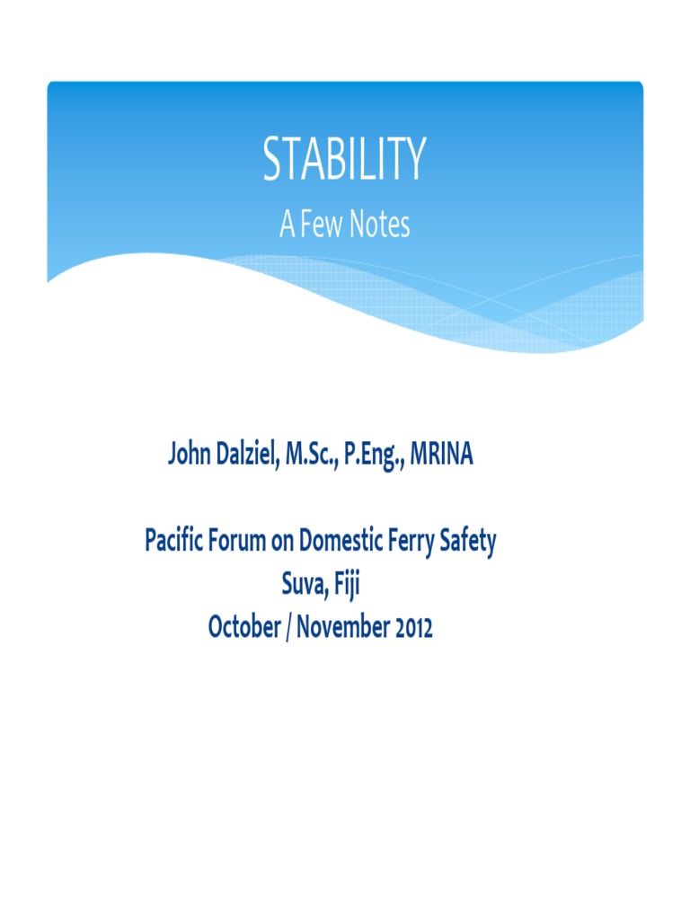 Stability: A Few Notes | Download Free PDF | Ships | Shipping