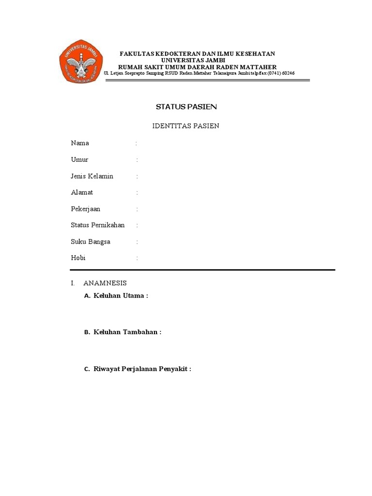 Status Pasien Kulit | PDF