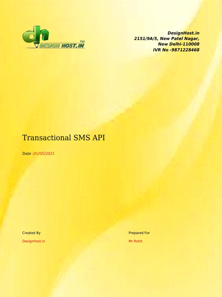 Proposal for a Custom Promotional SMS Service for Mr. Rohit | PDF ...