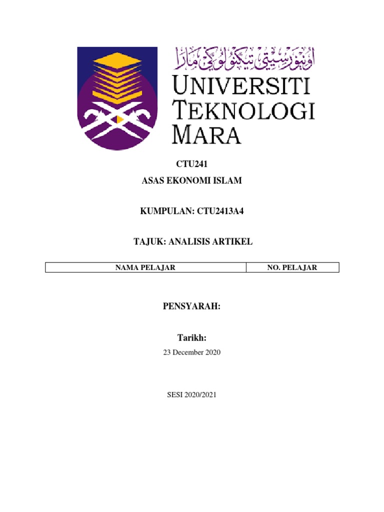 CTU241 Analisa Artikel (Group Assignment) | PDF | Pengembangan Diri