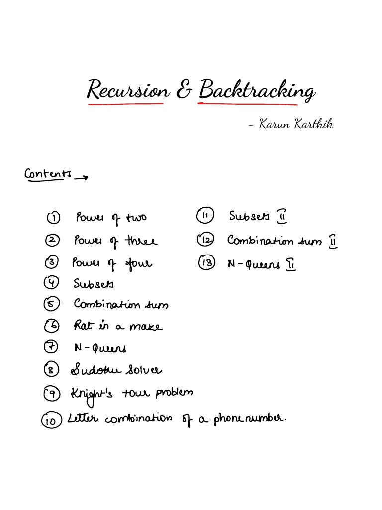 Recursion and Backtracking Notes | PDF