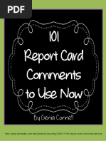 Over 125 Report Card Comments FREEBIE | PDF | Homework | Leadership