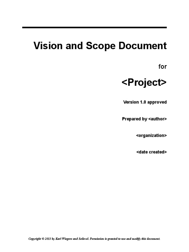 Vision and Scope Template | PDF | Usability | Scope (Computer Science)