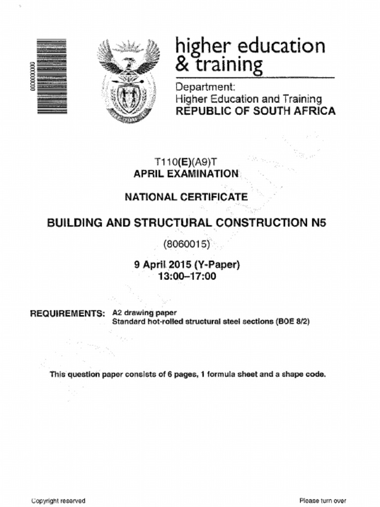 N5 Building and Structural Construction 9 April 2015 | PDF
