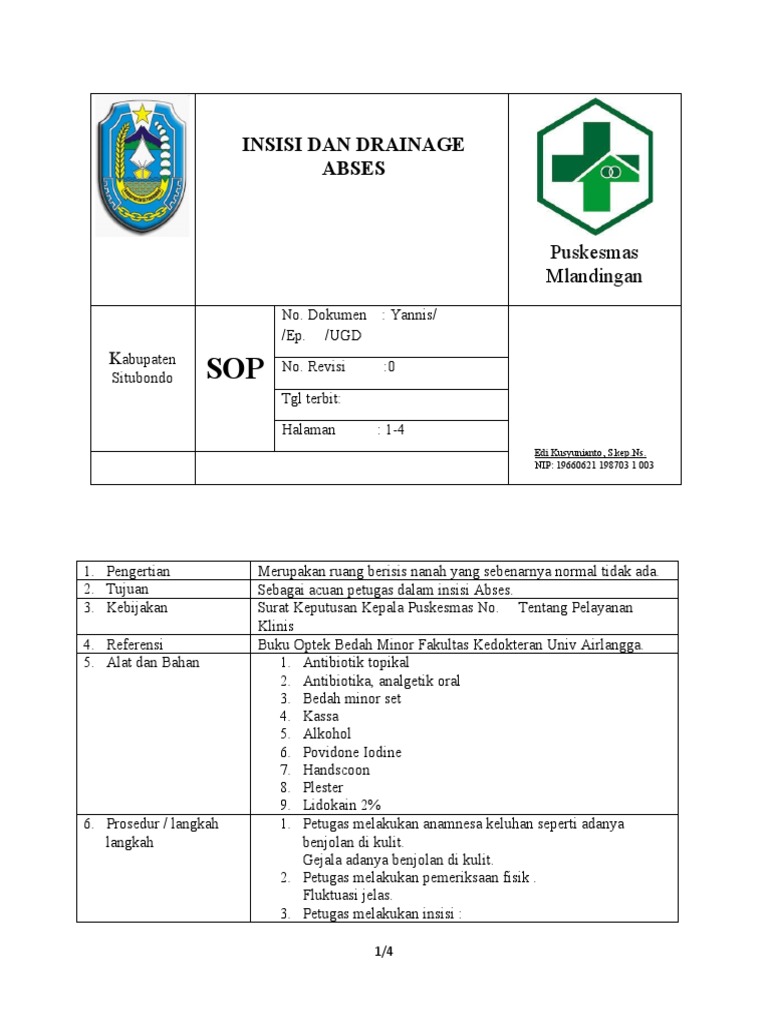 SOP Insisi Dan Drainage Abses | PDF