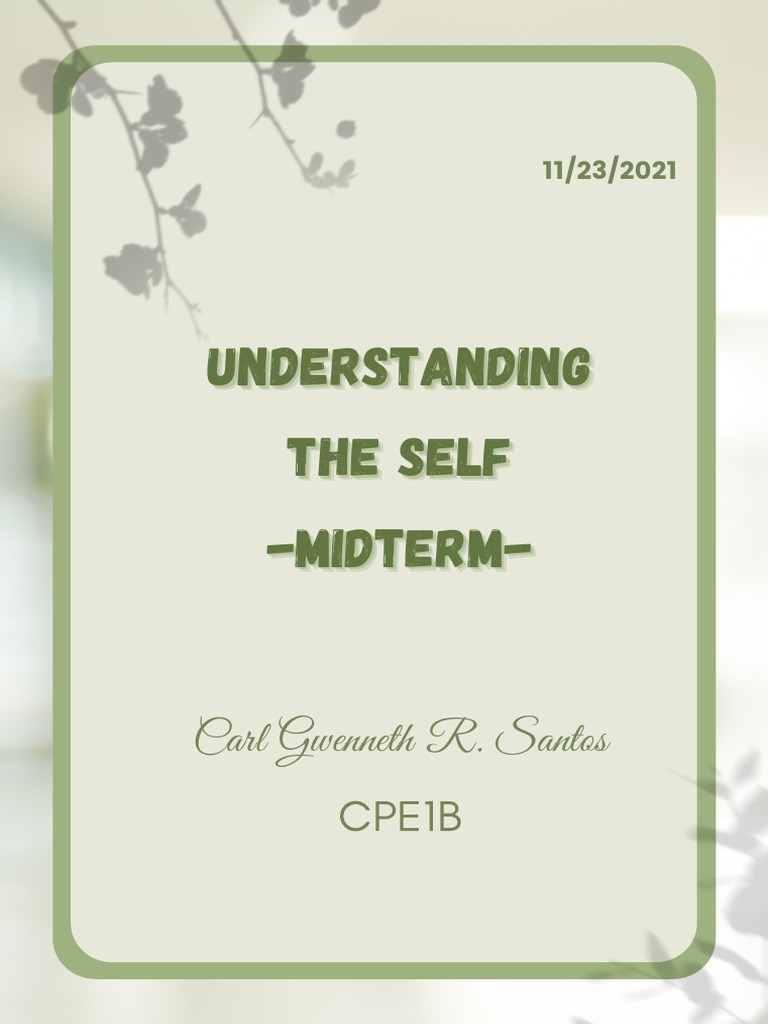 Understanding Understanding The Self The Self Midterm Midterm Pdf