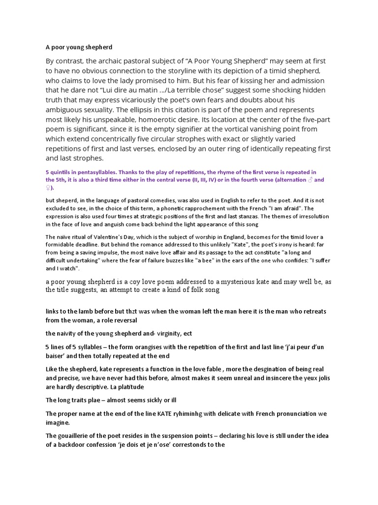 A Poor Young Shepherd | PDF | Poetry