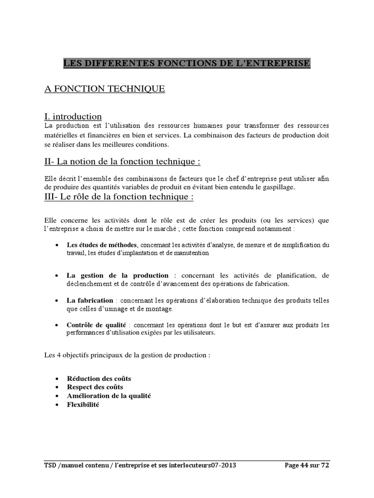 Les Fonctions de L'entreprise | PDF | Offre et demande | Marché (Économie)