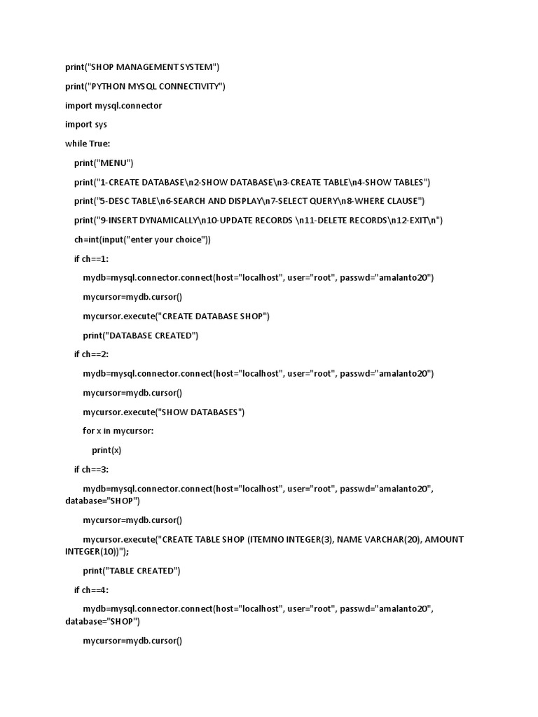Grocery Store MGT System Computer Project | PDF | Databases | Computer ...