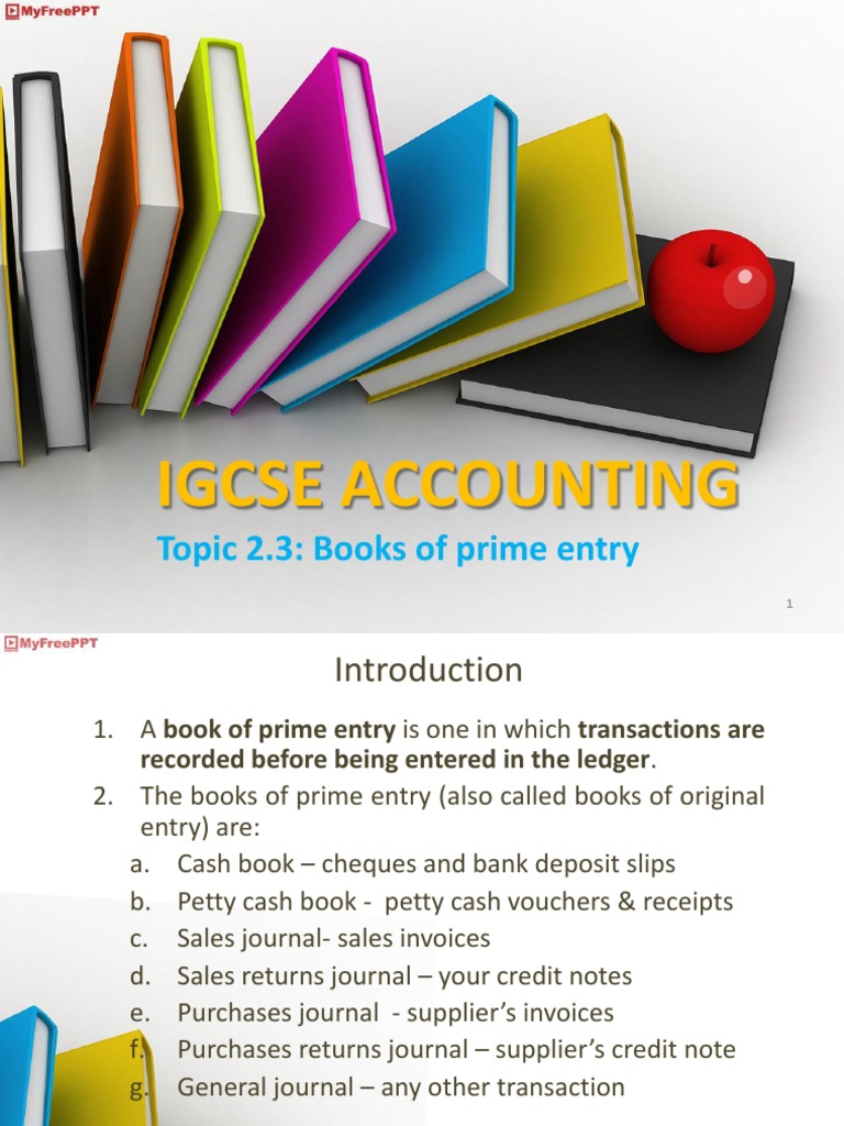 An Introduction to Books of Prime Entry in Accounting | PDF | Payments ...