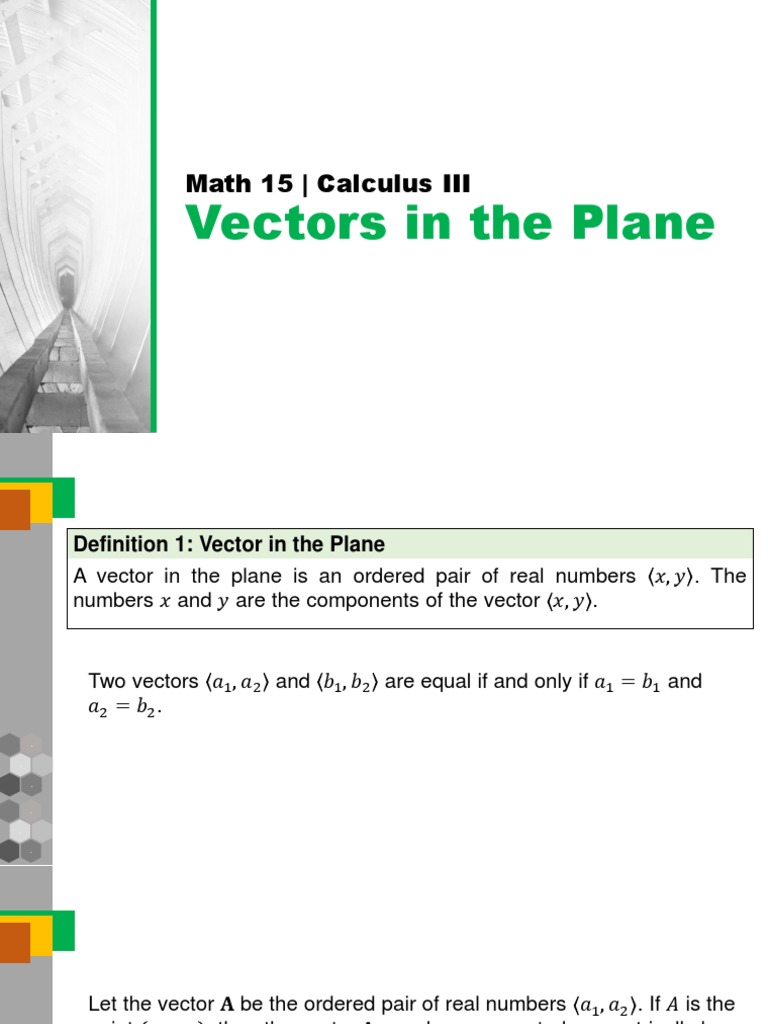 Math 15 Calculus III Vectors | PDF | Euclidean Vector | Vector Space