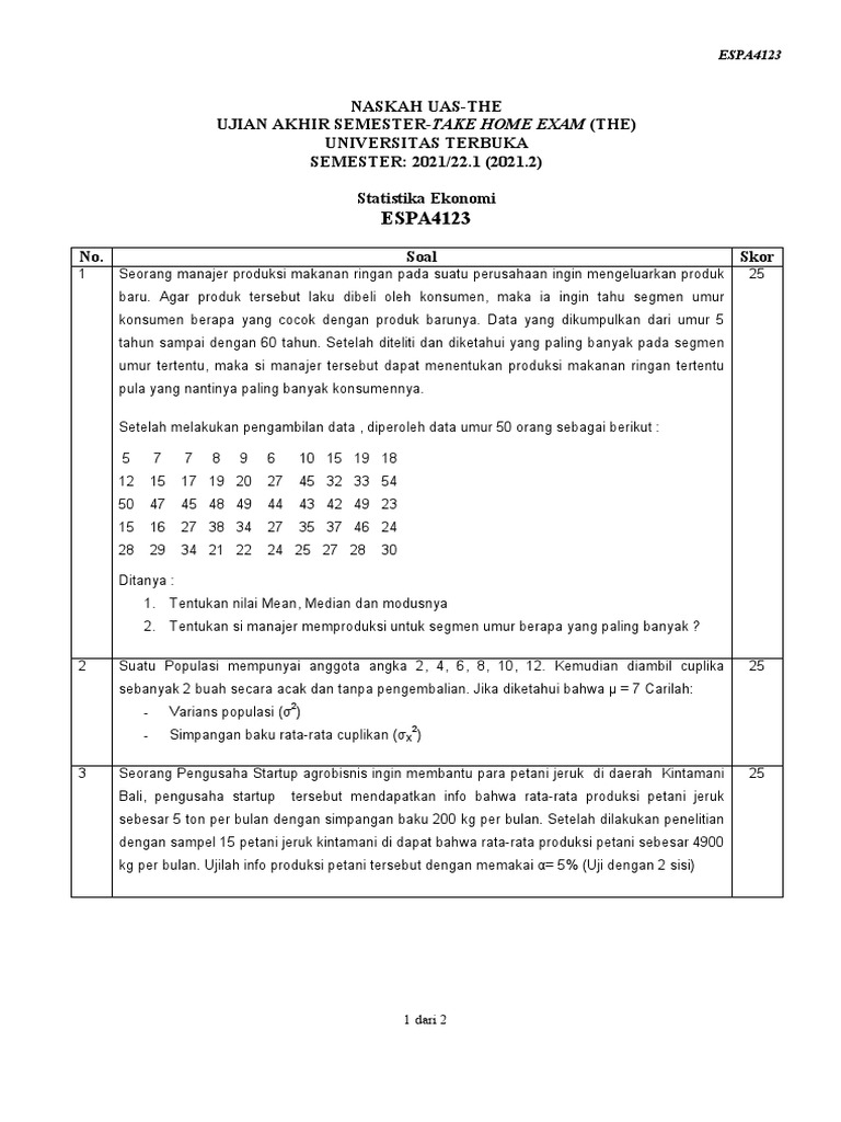 Naskah ESPA4123 The 1 | PDF