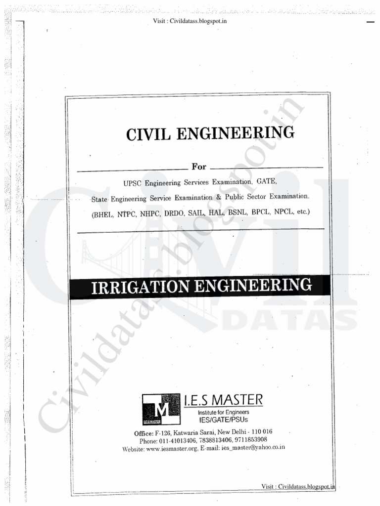 IES MASTER Irrigation Engineering Study Materia - by Civildatas ...