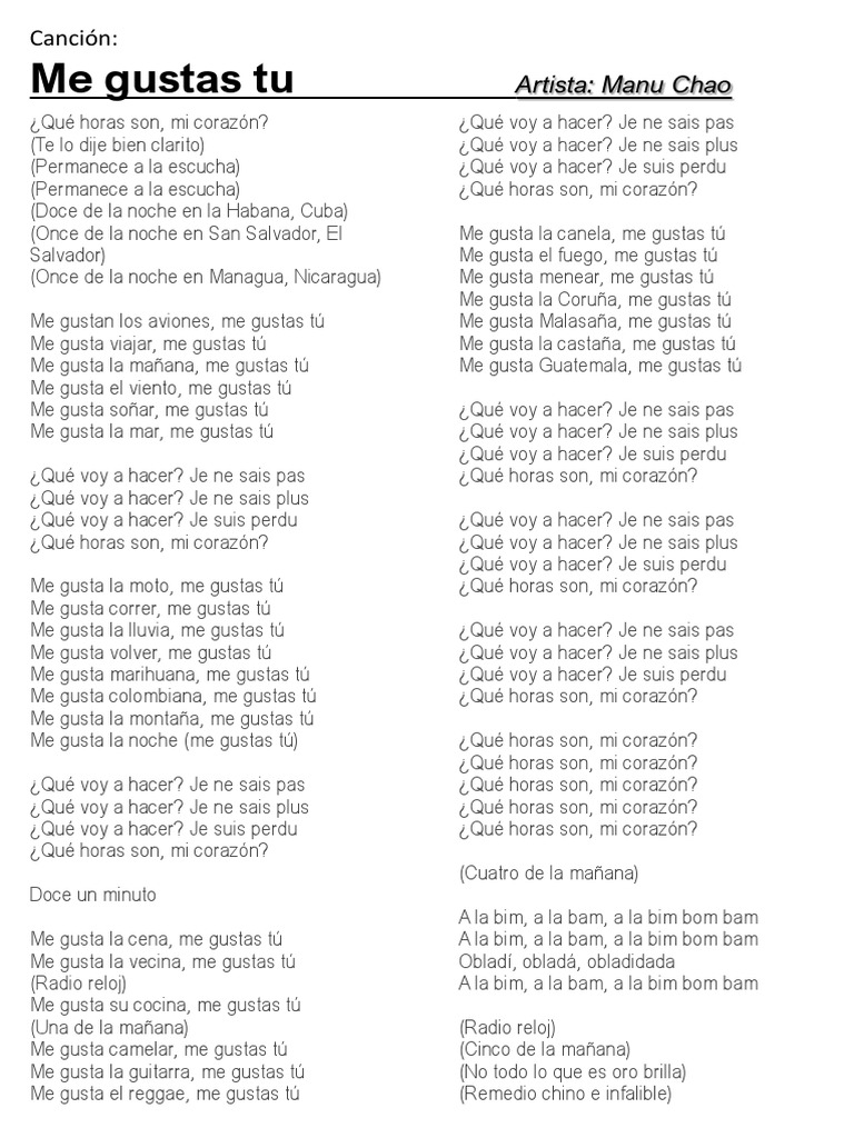 Me Gustas Tu | PDF