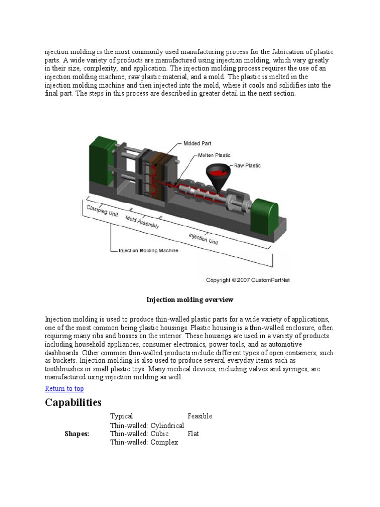Plastic Injection Molding | PDF | Casting (Metalworking) | Plastic
