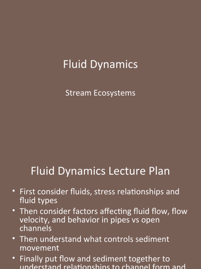 Fluid Dynamics: Stream Ecosystems | PDF