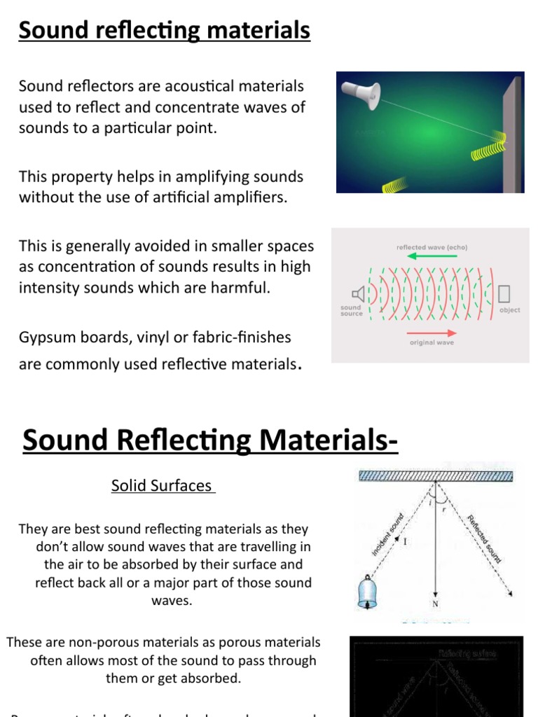 Sound Reflecting Materials | PDF | Reflection (Physics) | Sound