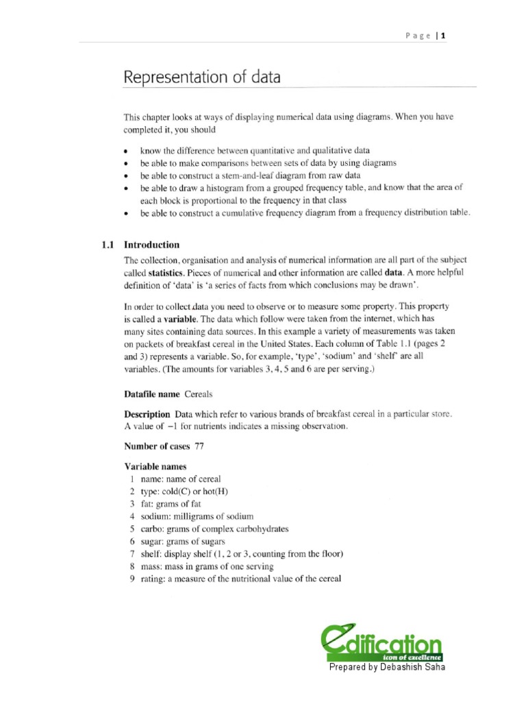 Worksheet On Representation of Data | PDF