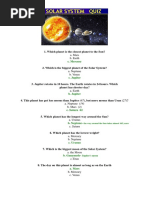 BrainPOP Solar System Quiz | PDF | Solar System | Planets