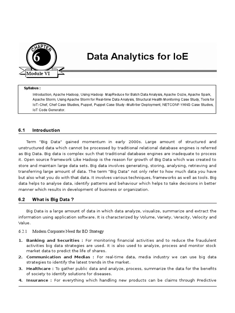 Data Analytics For Ioe: Syllabus | PDF | Apache Hadoop | Big Data