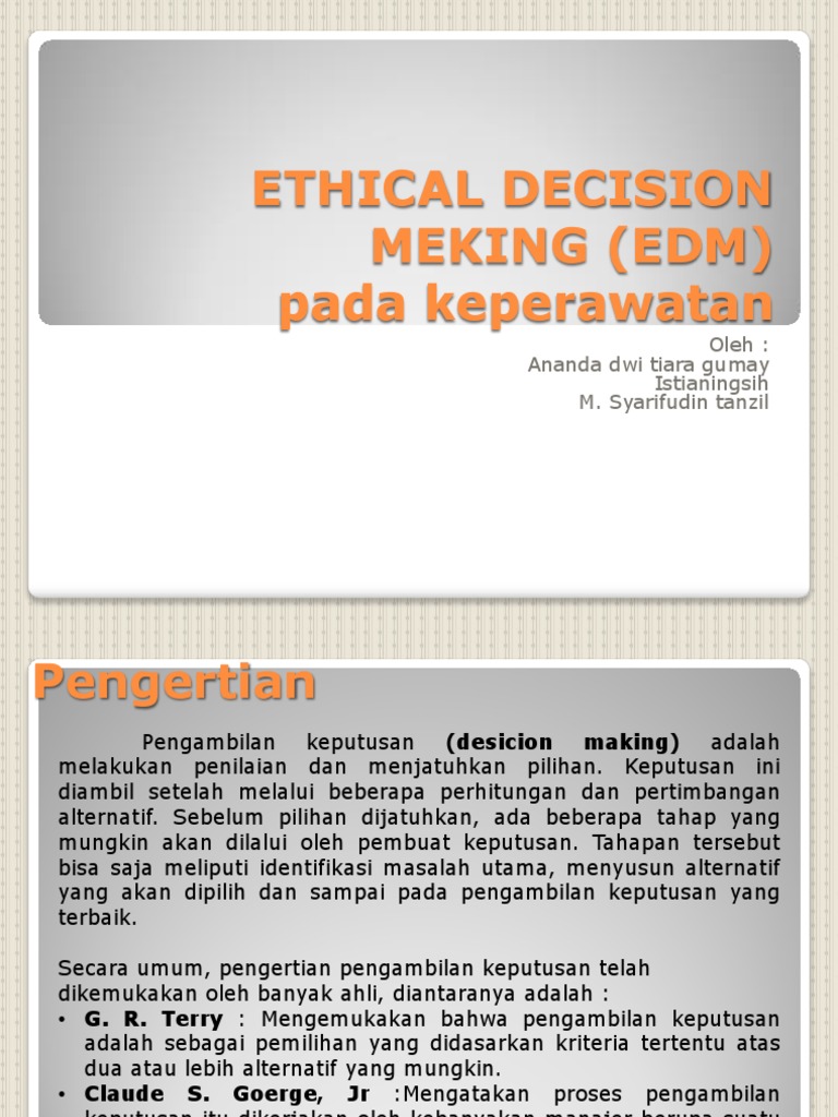 Ethical Decision Meking (Edm) | PDF