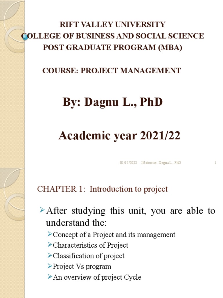 Chapter 1 Introduction To Project | PDF | Project Management ...