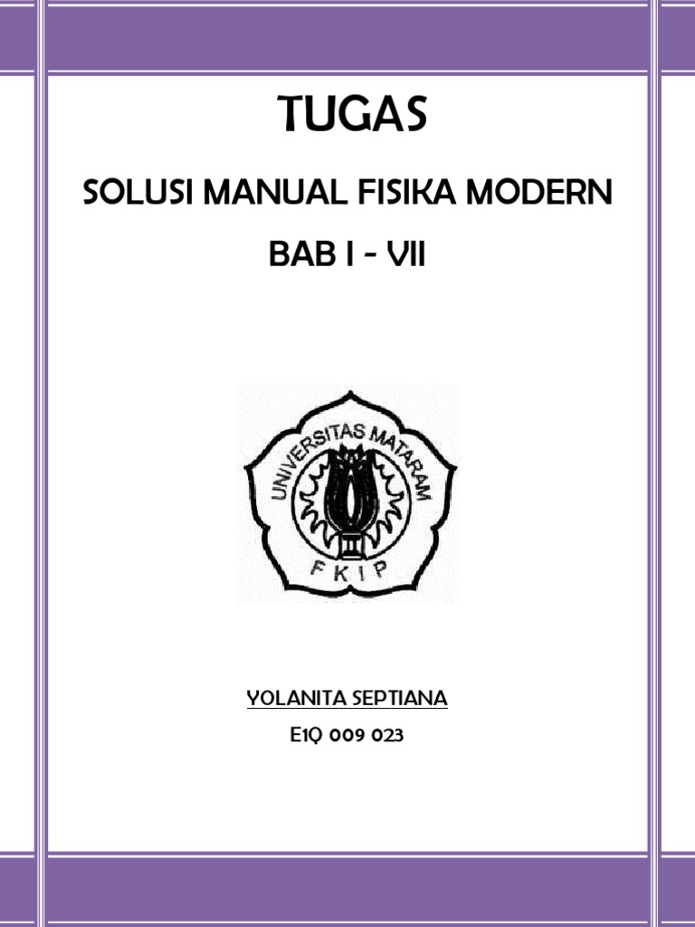 Solusi Tugas Fisika Modern E1Q | PDF | Ilmu Sosial | Metode & Bahan Ajar