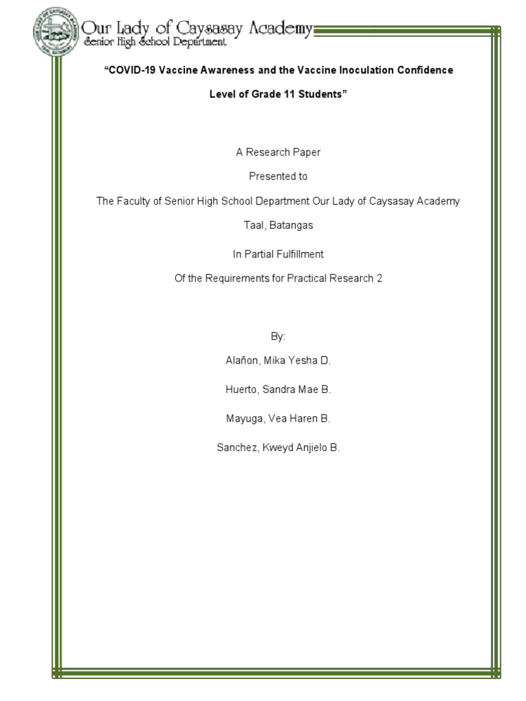 Chapter 1 - Performance Task | PDF | Vaccines | Confidence Interval