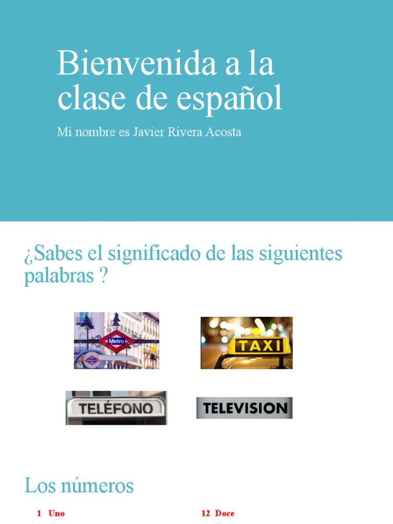 Bienvenida A La Clase de Español | PDF