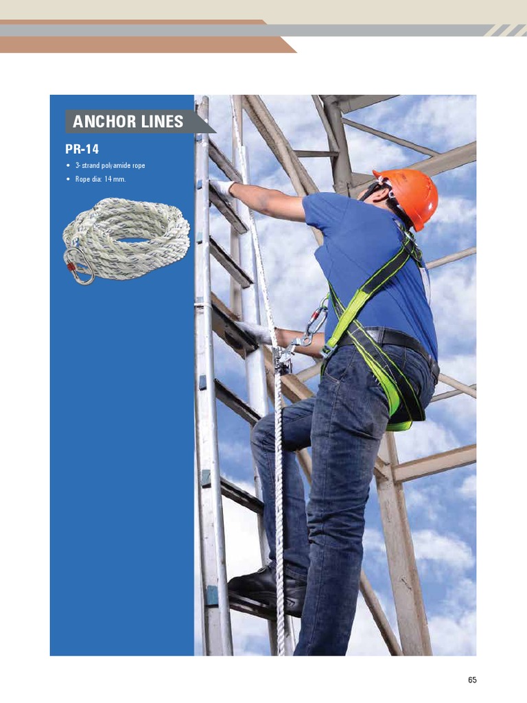 Anchor Line & Rope Grab Fall Arrester | PDF | Rope | Anchor