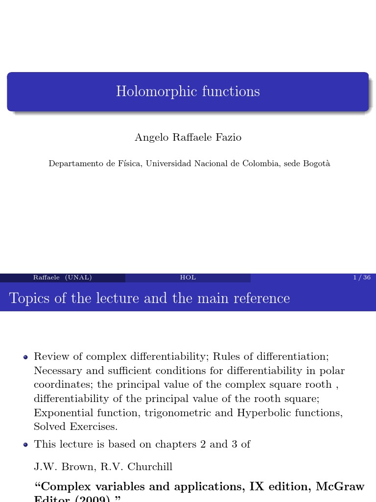 Holo Morphic Functions | PDF | Holomorphic Function | Trigonometric ...