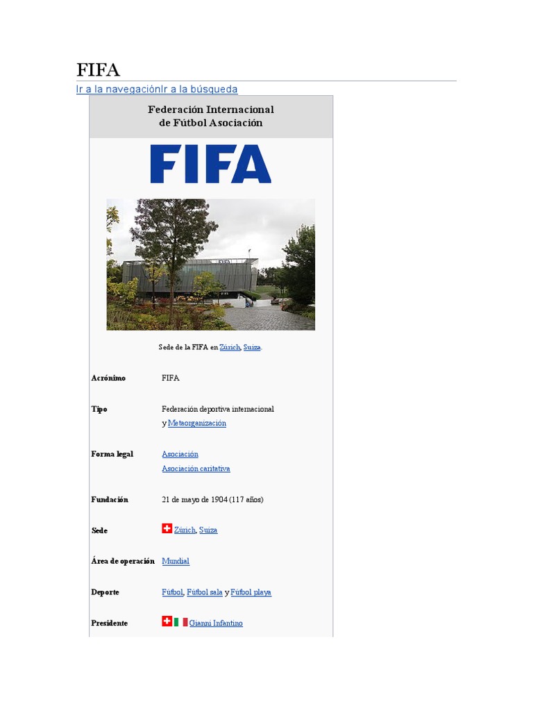 Fifa | PDF | FIFA | Deportes de equipo