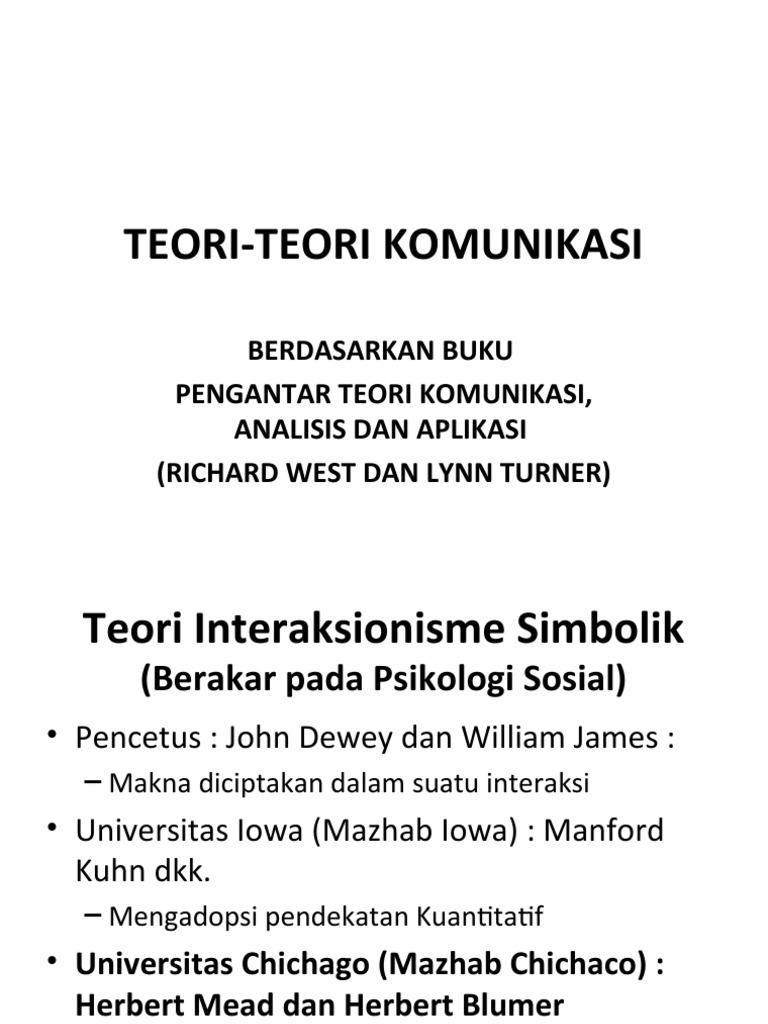 Teori Komunikasi West dan Turner | PDF | Pengembangan Diri | Sains ...