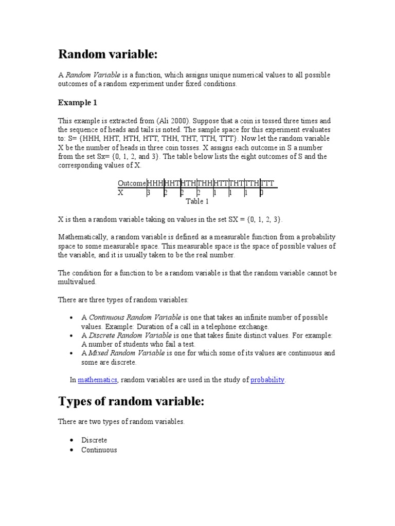 Random Variable | PDF | Random Variable | Probability Distribution