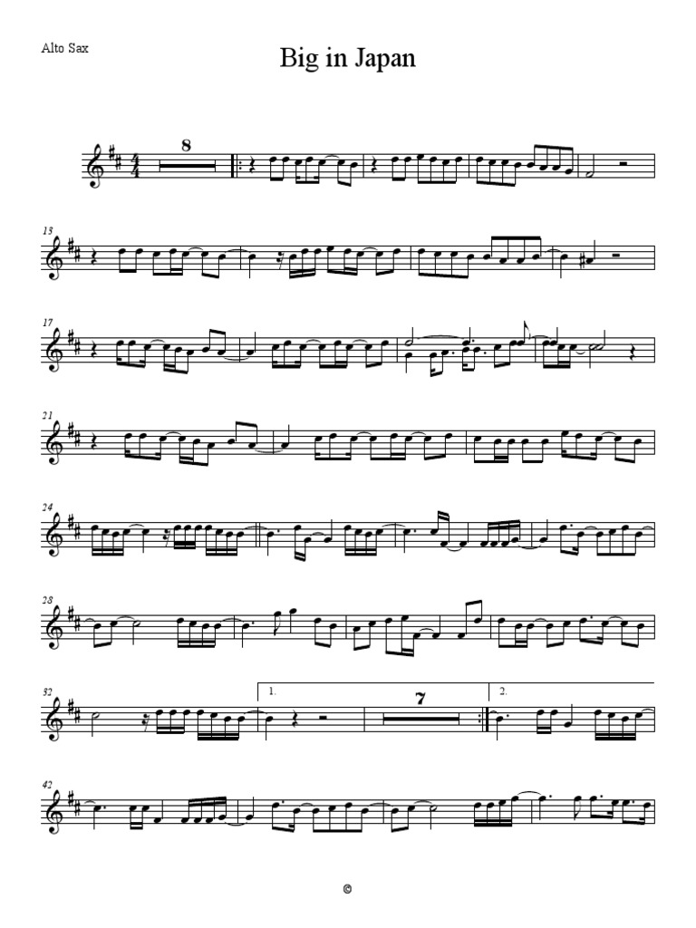 Big in Japan - Alto Sax | PDF