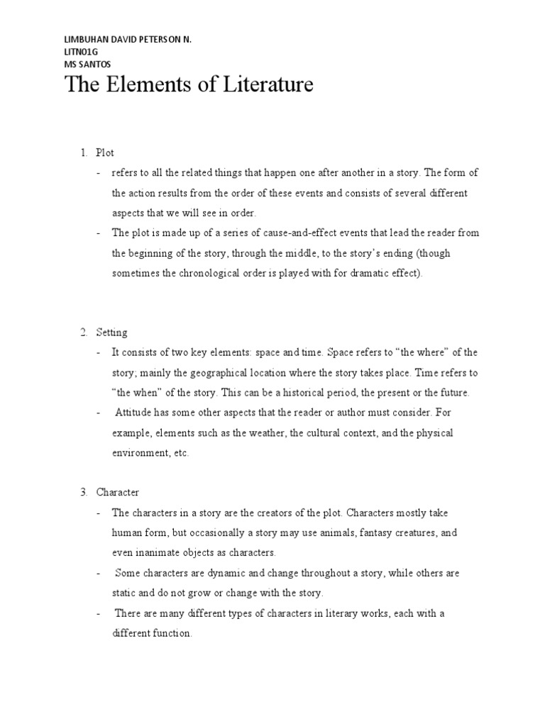 Key Elements of Literature Explained | PDF | Social Science | Philosophy